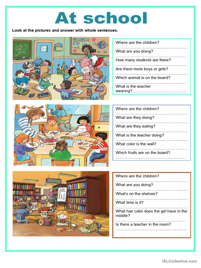 Grade 3 Picture Description Worksheet | PDF