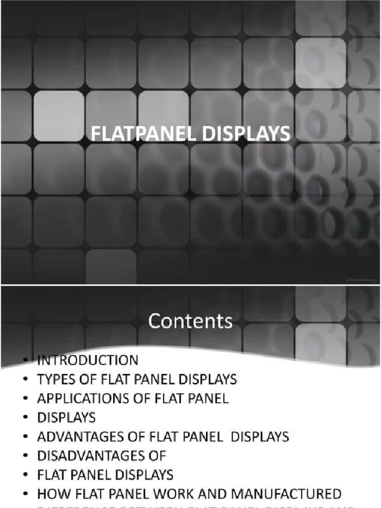 Unit 1, Flat Panel | PDF