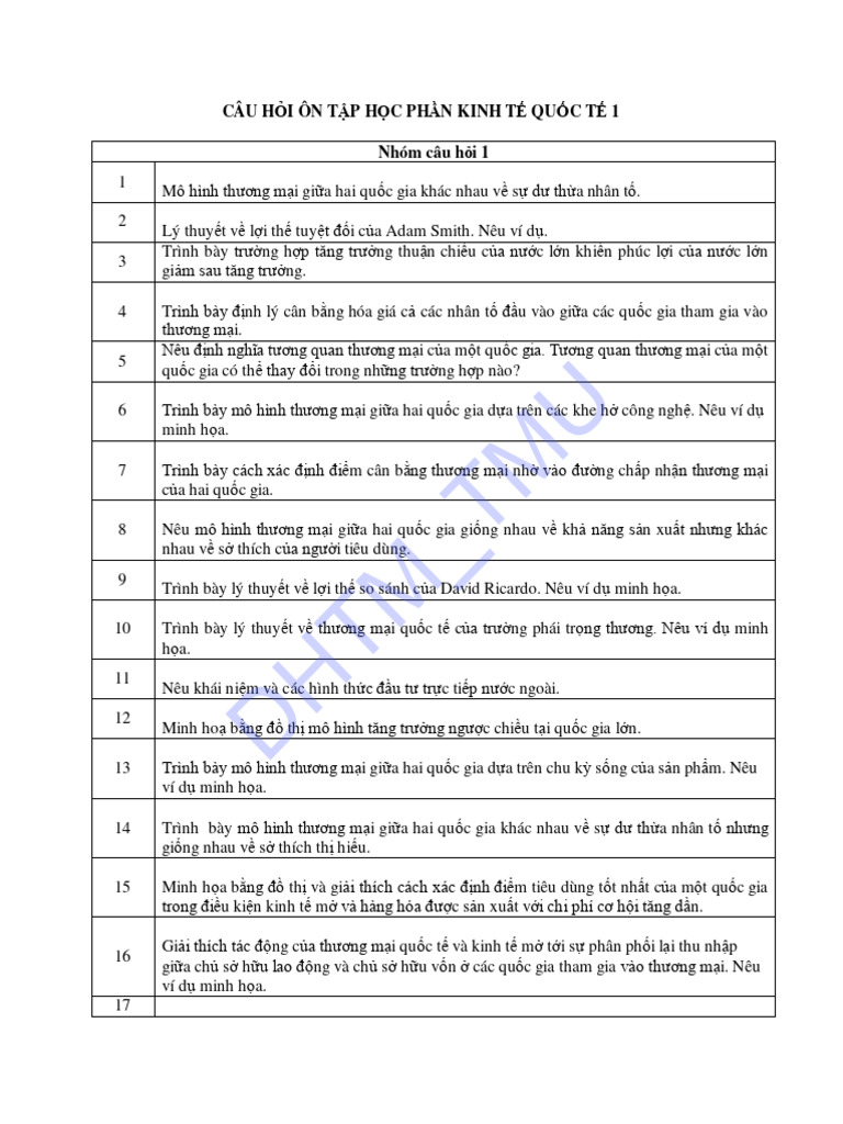 câu hỏi ôn tập ktqt 1 | PDF