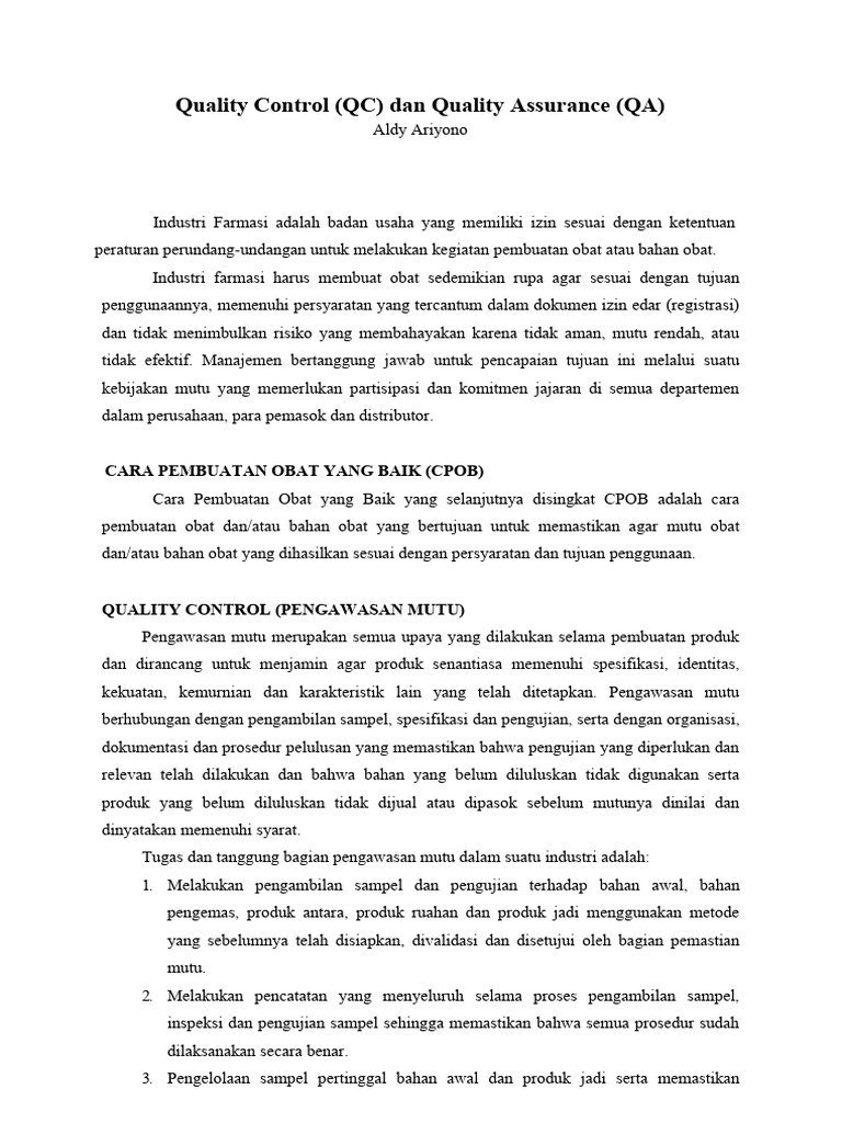 Aldy Quality Control PDF