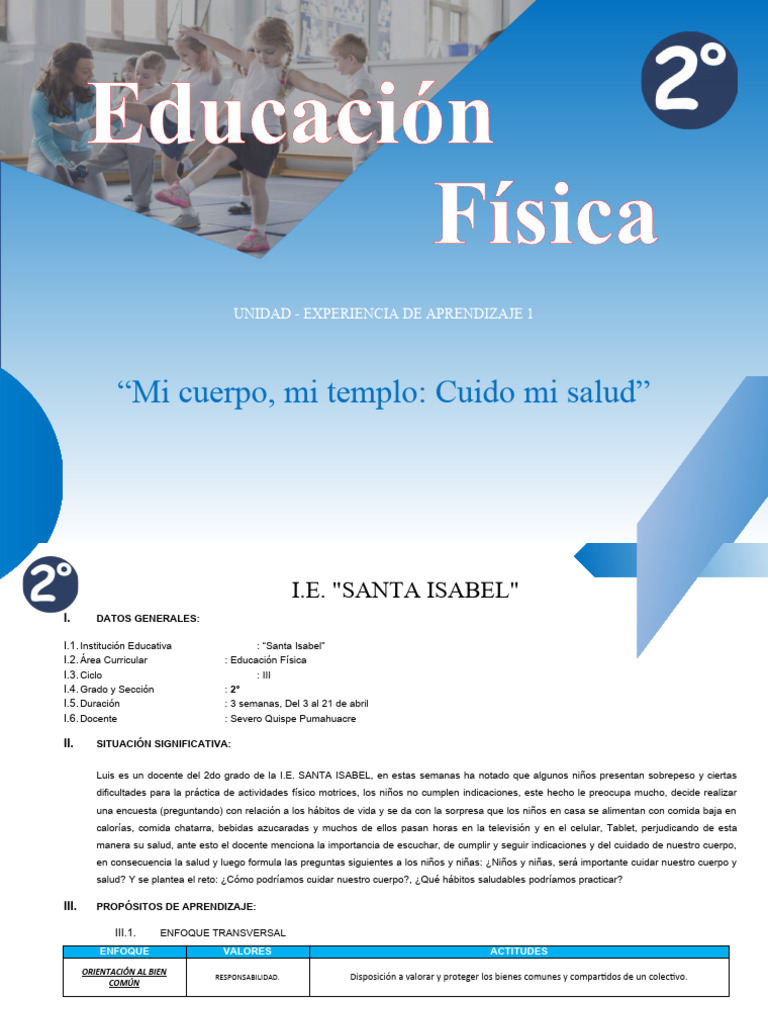 UNIDAD - EdA 1 - CICLO III - 2° 2023 | PDF | Aprendizaje | Cognición