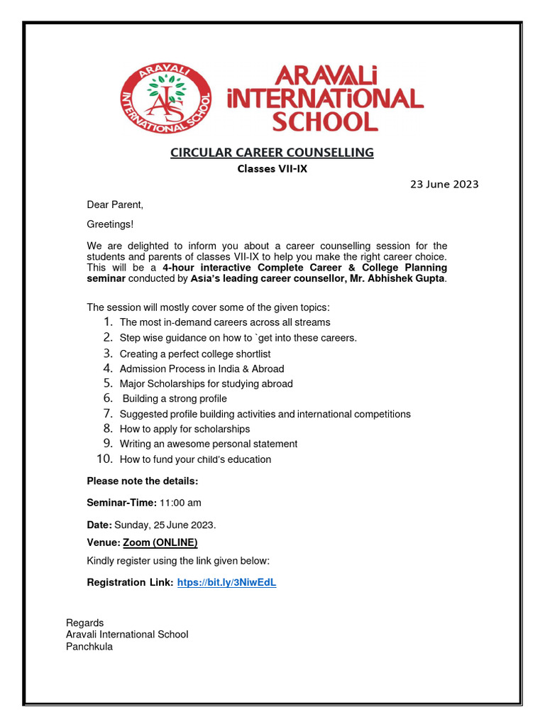 Circular Career Counselling | PDF