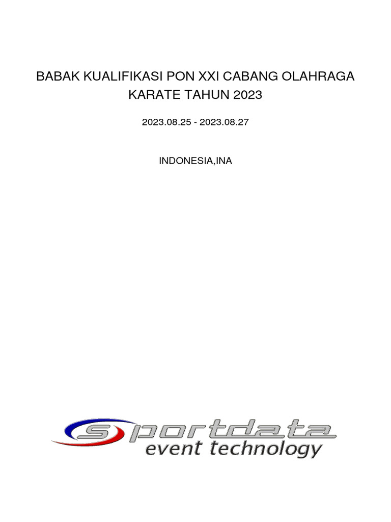 Resultbook BK Pon 2023 Final | PDF | Combat Sports | Kata