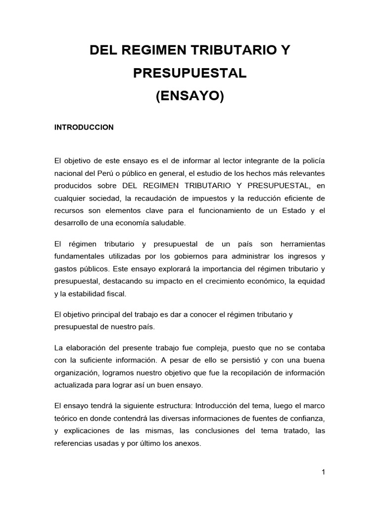 DDD Del Regimen Tributario y Presupuestal | PDF | Impuestos | Presupuesto