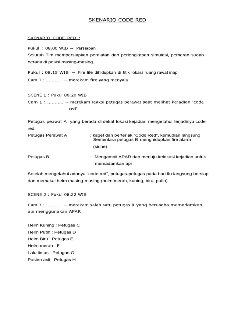 Skenario Code Red PKM Mercu Buana | PDF