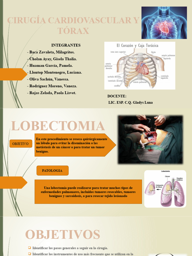 Lobectomía Pulmonar: Proceso y Cuidados | PDF | Pulmón | Morfología ...