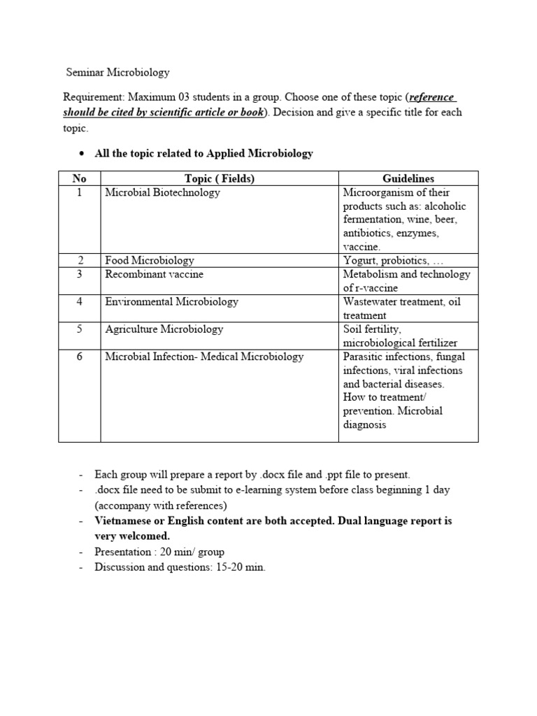 Seminar Microbiology | PDF