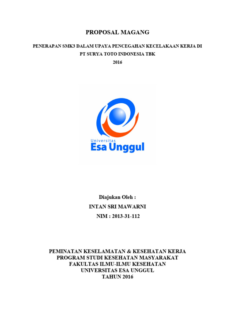 Proposal Magang | PDF | Bisnis
