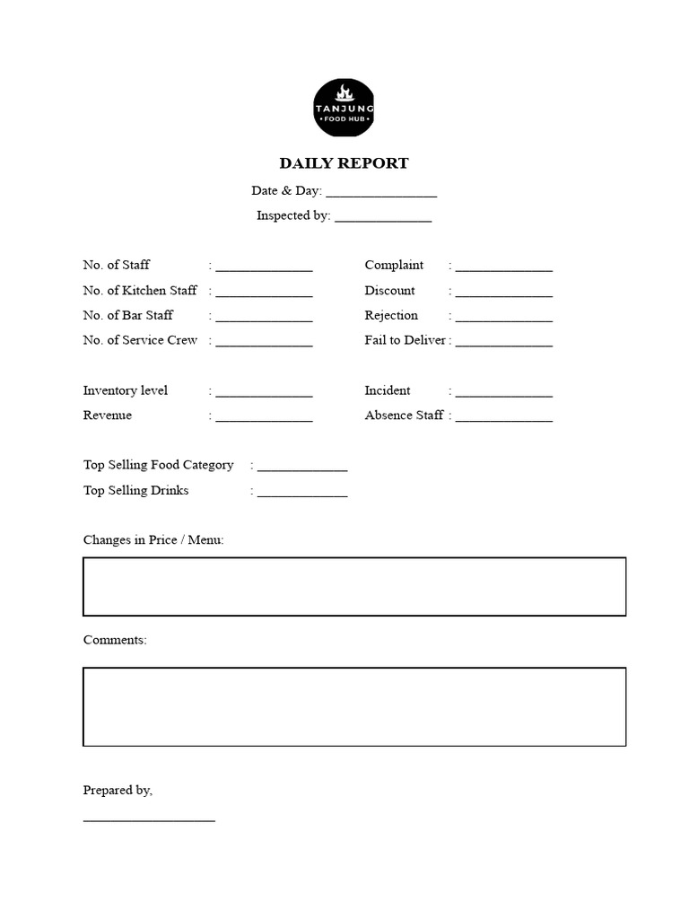 Restaurant Daily Performance Report | PDF | Business | Social Science