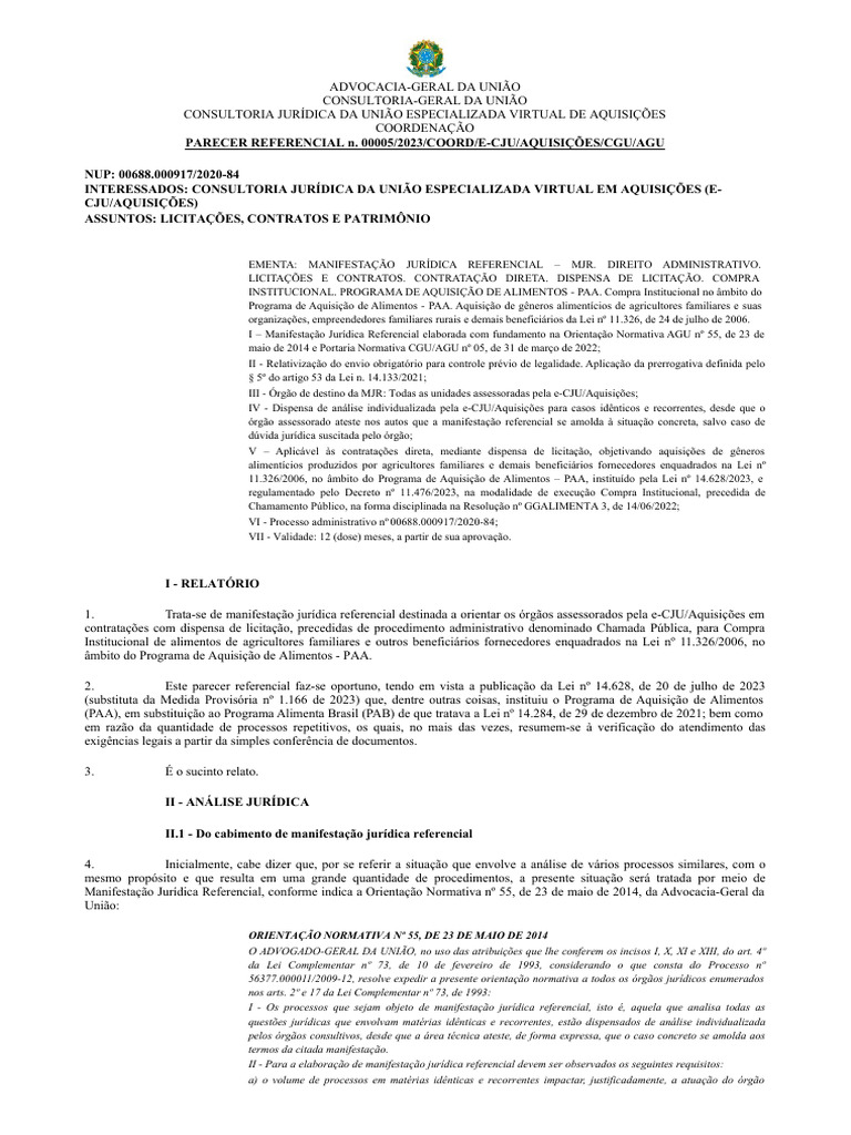 Parecer Referencial 0005-2023 - ECJU Aquisições P - 230815 - 073331 ...