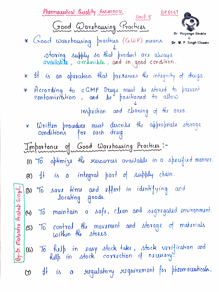 Good Warehouse Practices | PDF