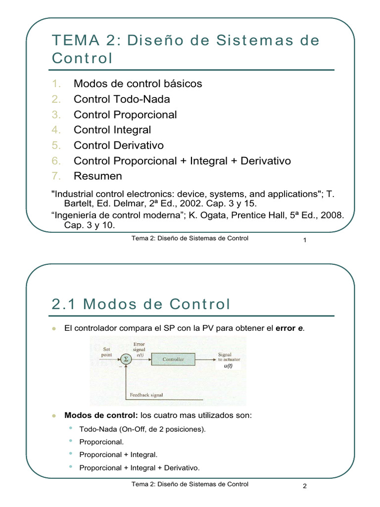 Modos de Control Basicos Control Todo Na | PDF | Ingeniería de control | Física Aplicada e ...