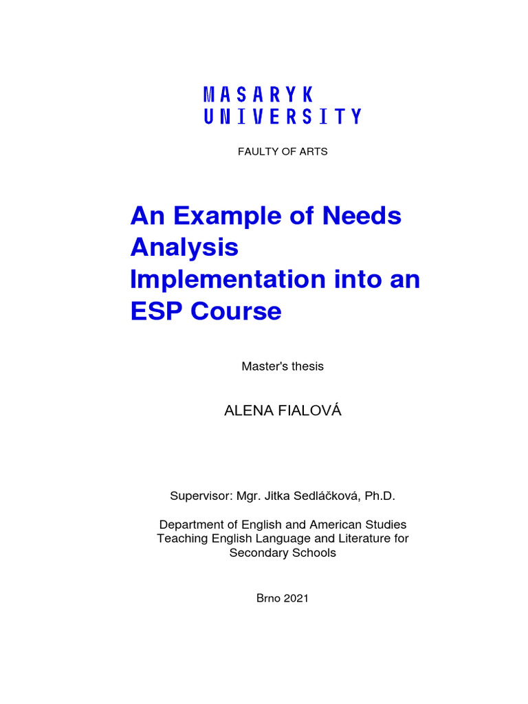 An Example of Needs Analysis Implementation Into An ESP Course | PDF | Learning | Motivational