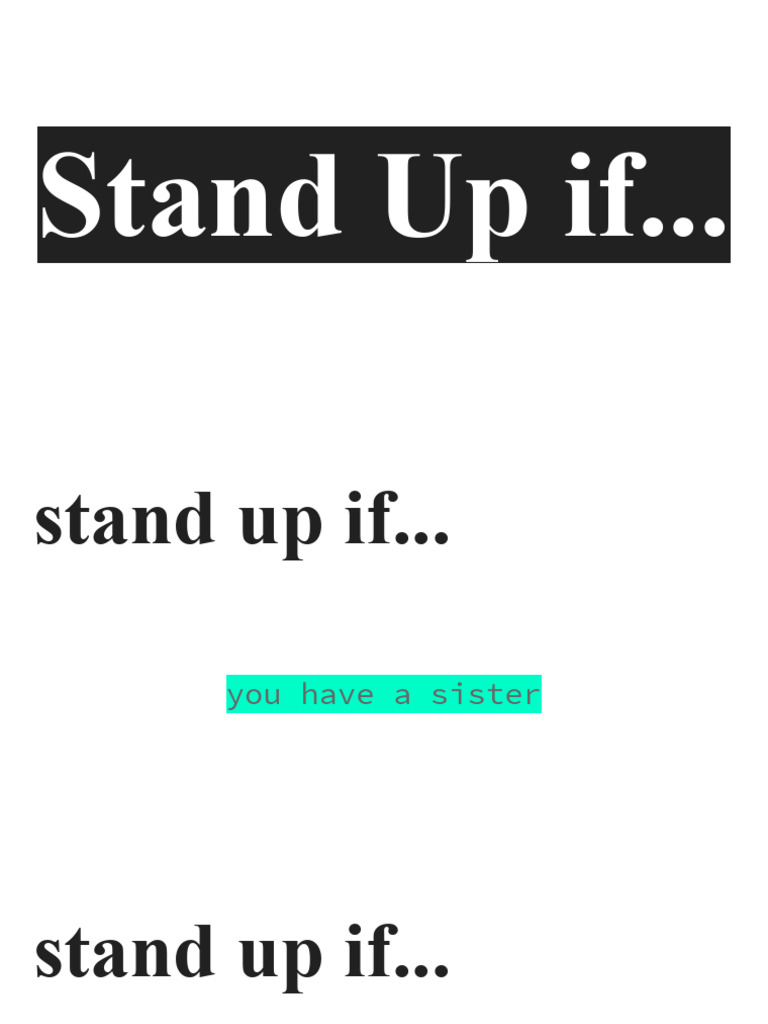Icebreaker Stand Up If.. | PDF