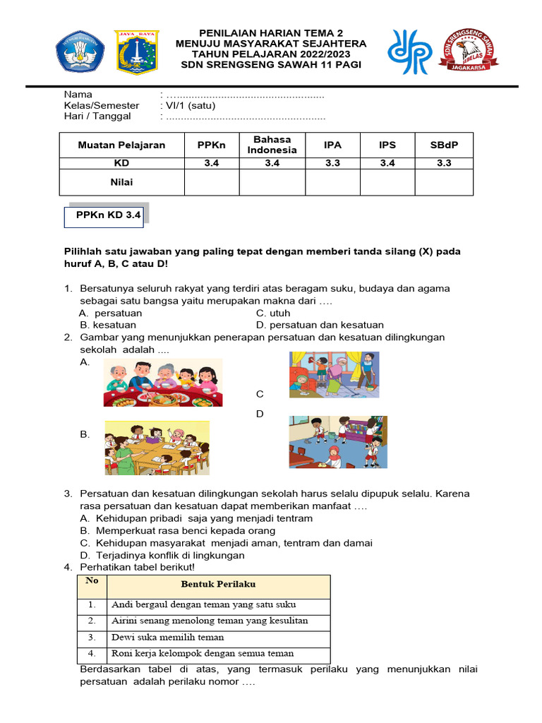 PH Tema 2 - Kelas 6 C | PDF