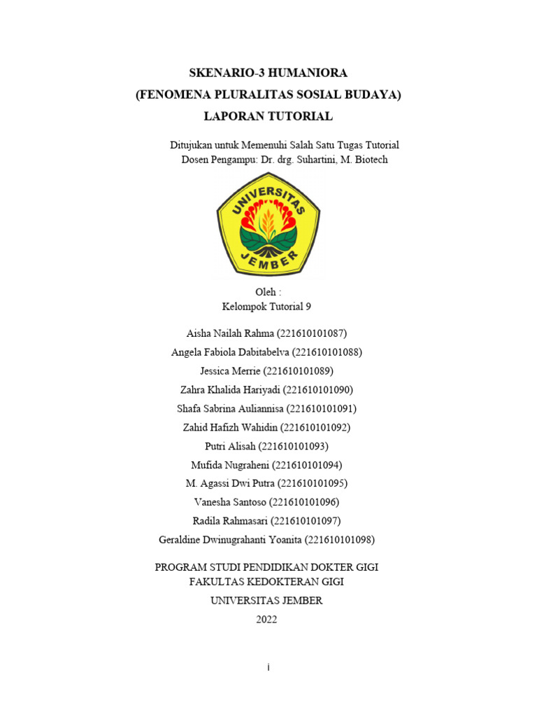 Laporan Skenario-3 Humaniora | PDF