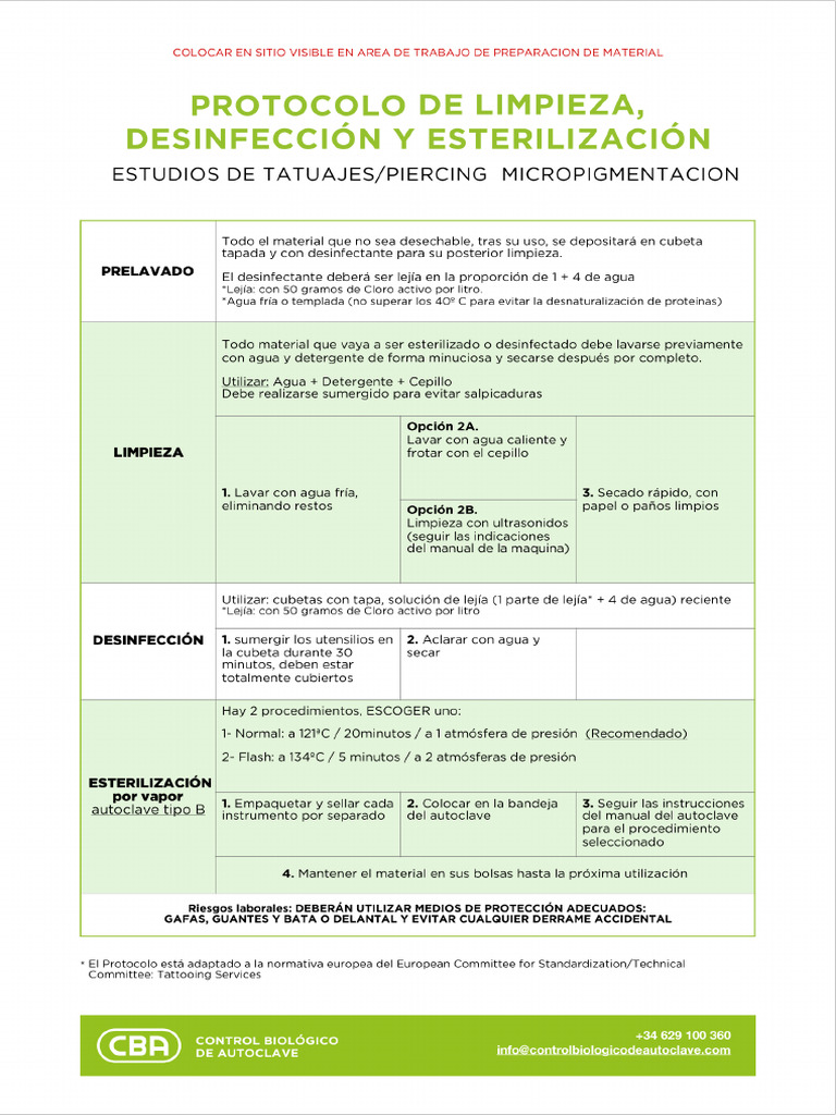 Protocolo de Esterilizacion P | PDF