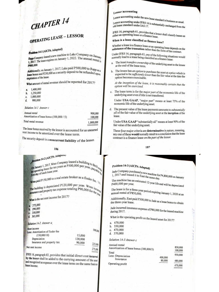 Operating Lease - Lessor | PDF