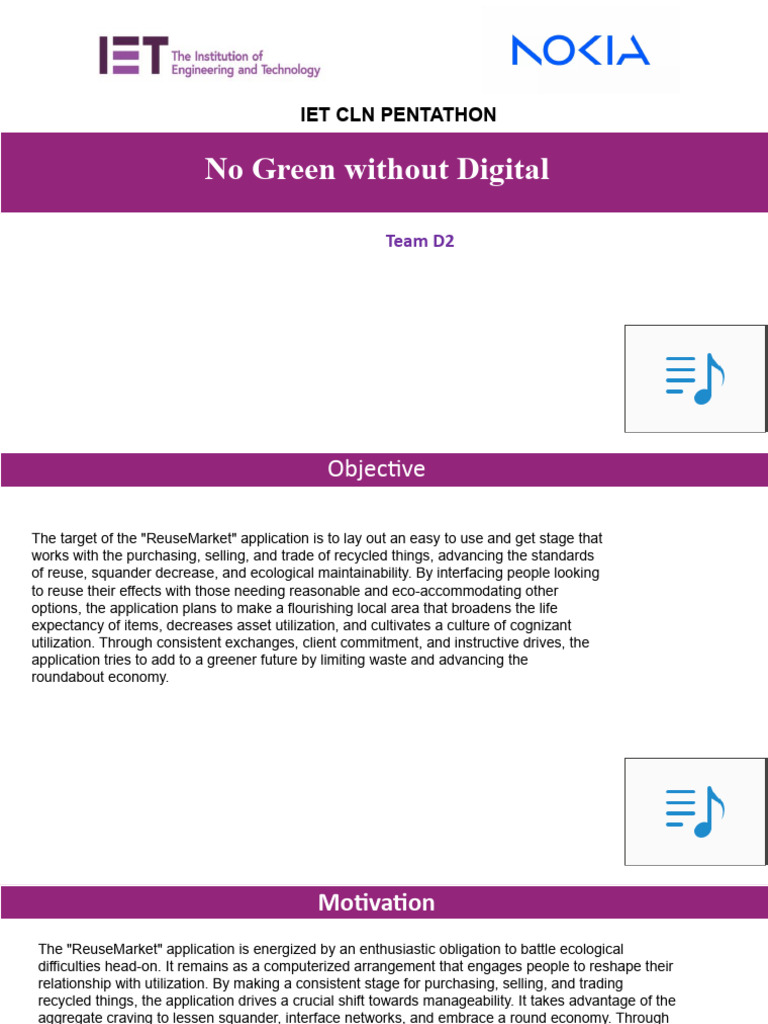 No Green Without Digital: Iet CLN Pentathon | PDF | Reuse | Waste