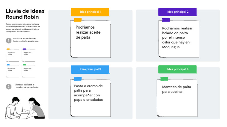 Colorido Fundamental Lluvia de Ideas Round Robin | PDF