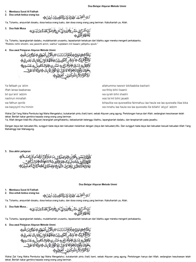 Doa Ummi Dan Artinya | PDF
