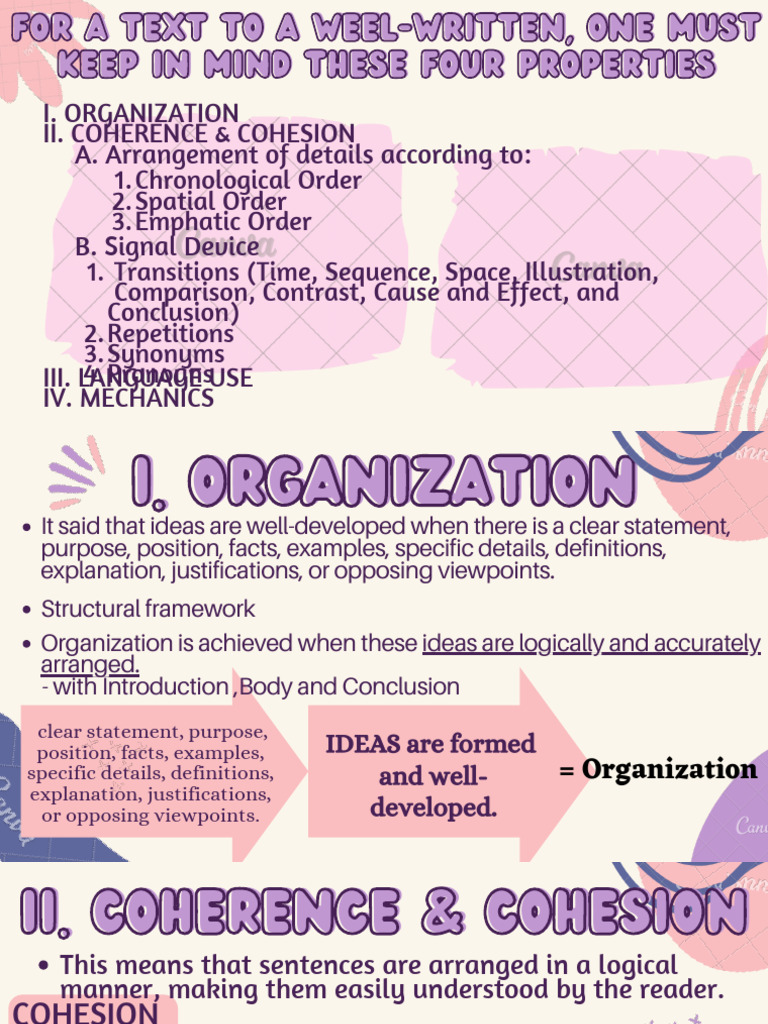LESSON 1 Properties of A Well Written Text | PDF | Word | Linguistics