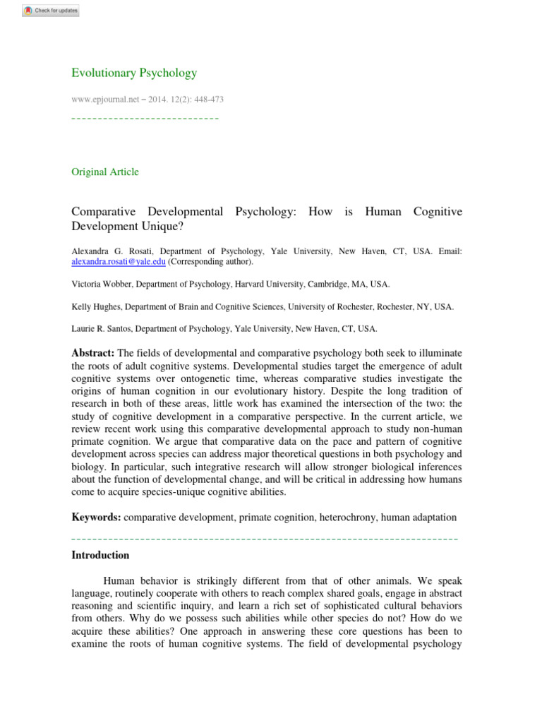 Comparative Developmental Psychology Insights | PDF | Developmental ...