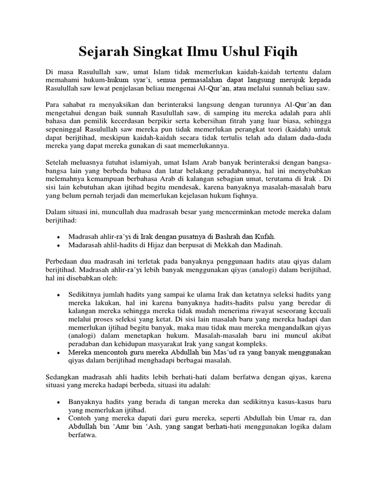 Sejarah Ilmu Ushul Fiqih | PDF Sejarah Ilmu Ushul Fiqih | PDF