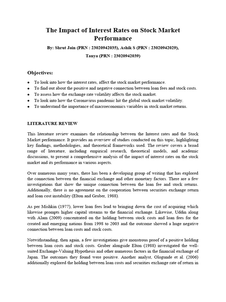 Interest Rates and Stock Market Impact | PDF | Market (Economics ...