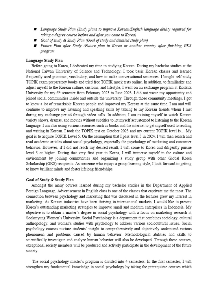 Study Plan GKS (Improved) | PDF | Psychology | Small And Medium Sized ...