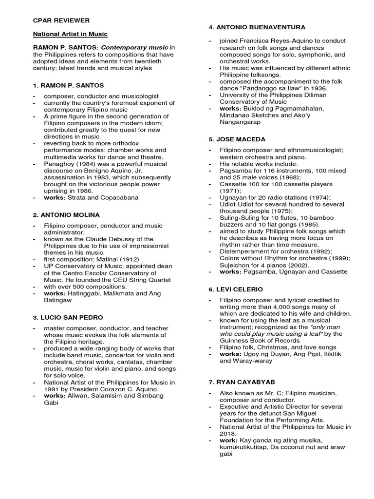 Cpar Reviewer | Download Free PDF | Philippines