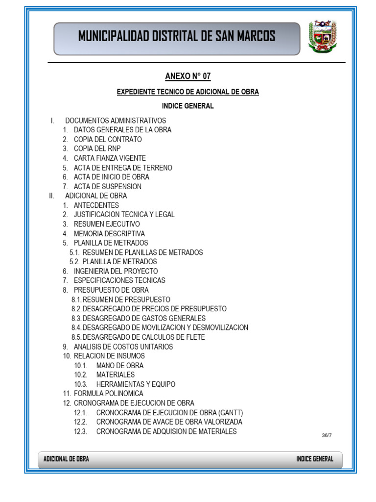 Requisitos Del Adicional de Obra 07 | PDF | Presupuesto | Sector privado