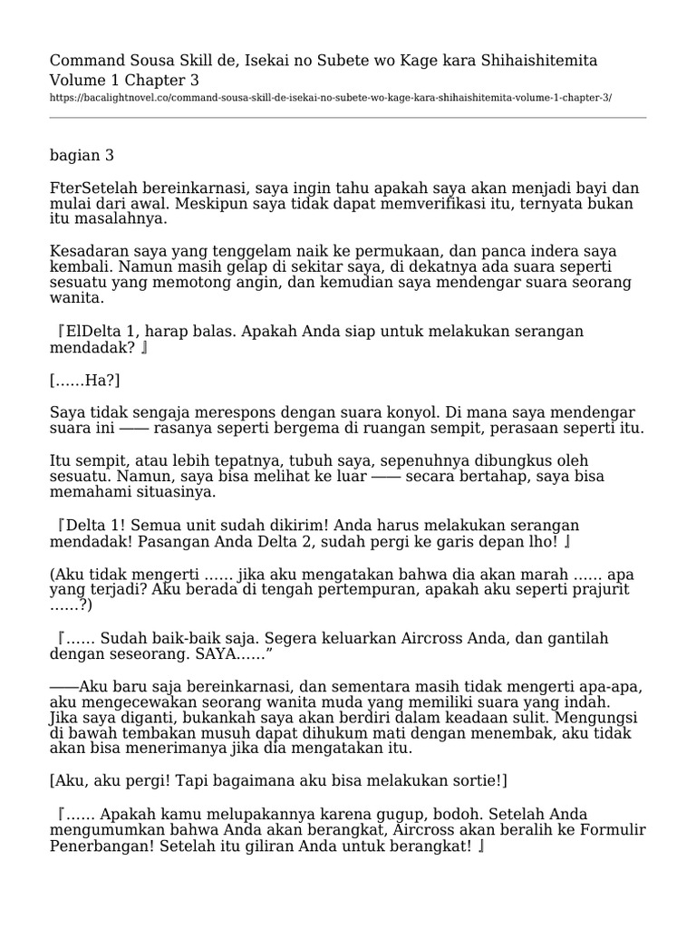 Command Sousa Skill de Isekai No Subete Wo Kage Kara Shihaishitemita Volume 1 Chapter 3 ...