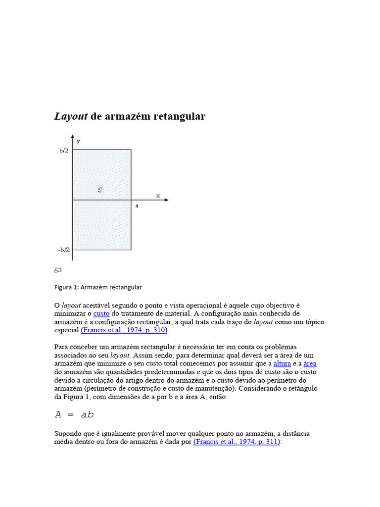 Layout de armazém retangular | PDF | Armazém | Distância