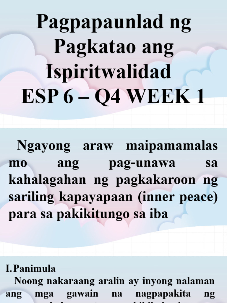 Esp - 6 - Q4 - Week-1 Lesson | PDF