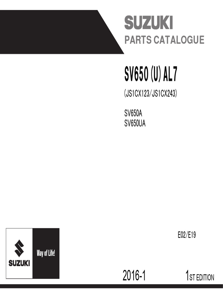 SV650 (U) AL7: Parts Catalogue | PDF | Vehicle Parts | Rotating Machines