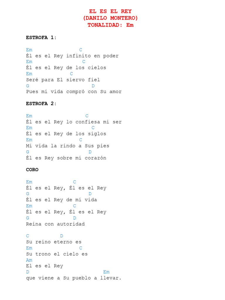 El Es El Rey Danilo Montero (Em) | PDF