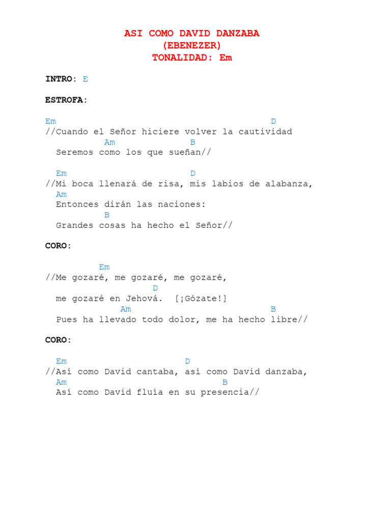 Asi Como David Danzaba Ebenezer (Em) | PDF