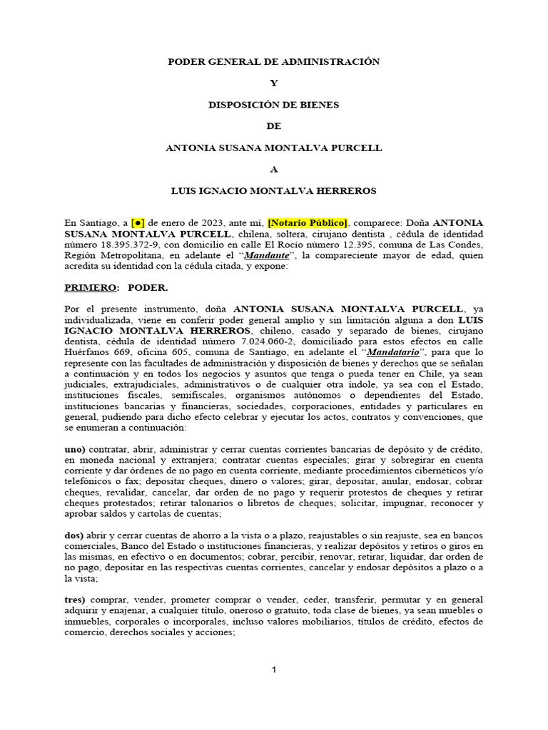 Poder General Administración Antonia M A Luis Ignacio M Rev. HEM | Descargar gratis PDF | Bancos ...