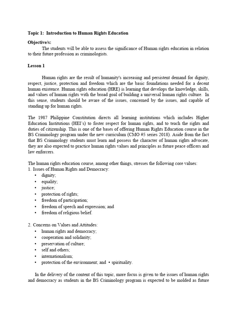 CLJ2 Topic 1 | PDF | Human Rights | Convention On The Rights Of The Child