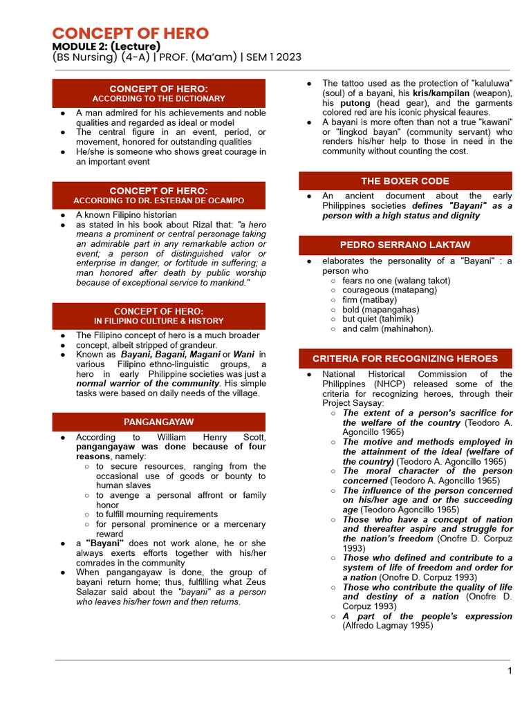 RIZAL: Concept of Hero | PDF | Philippines RIZAL: Concept of Hero | PDF | Philippines