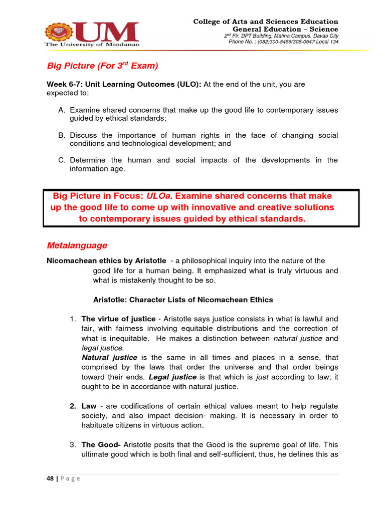GE 5 Week-6-7 | PDF | Utilitarianism | Morality