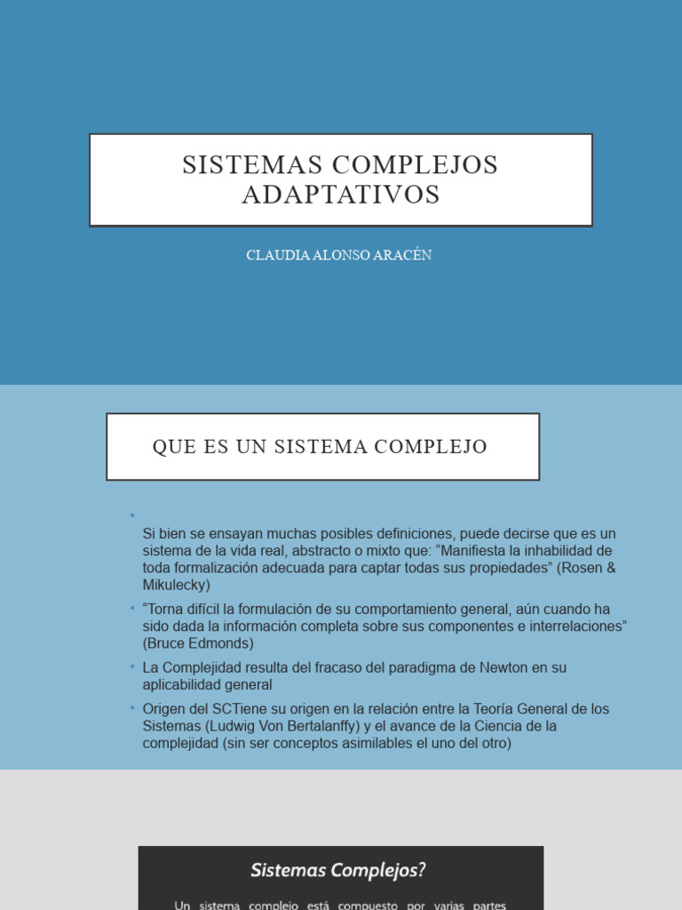 Sistemas Complejos Adaptativos | PDF