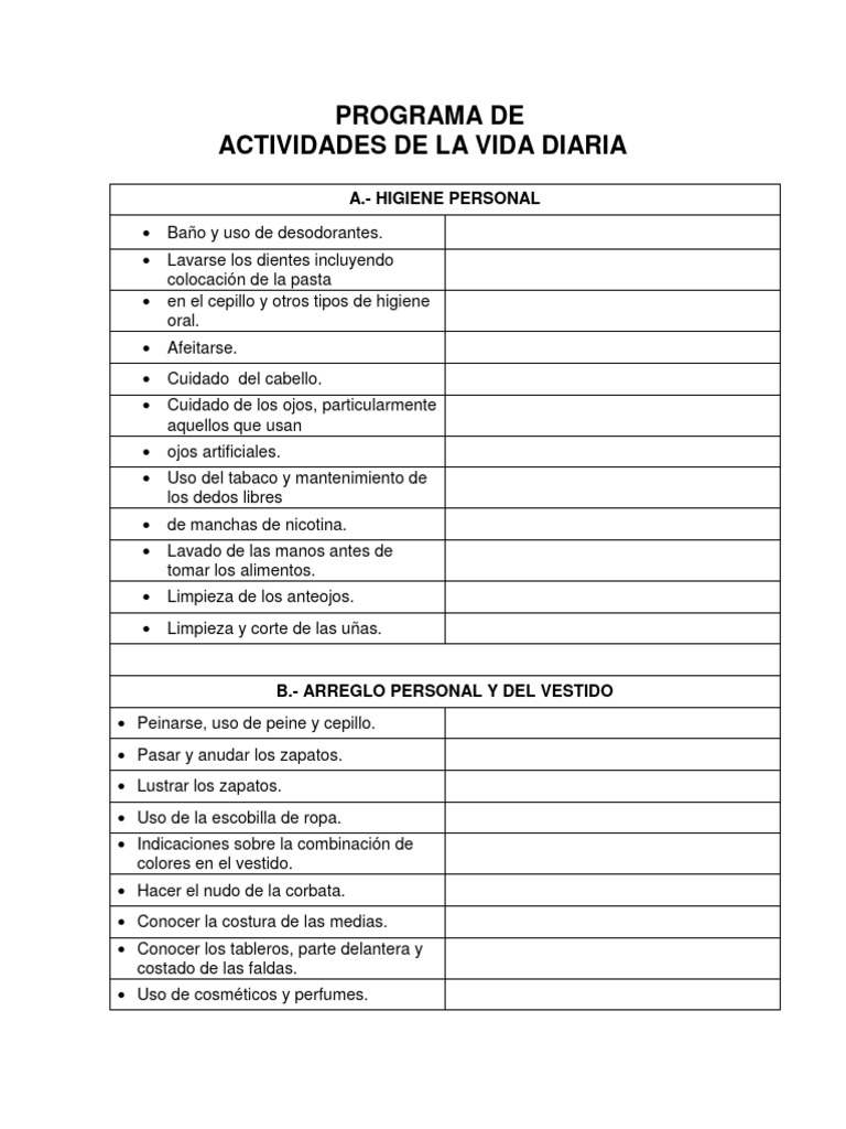 1PROGRAMA DE Avd | PDF | Cocina | Ropa