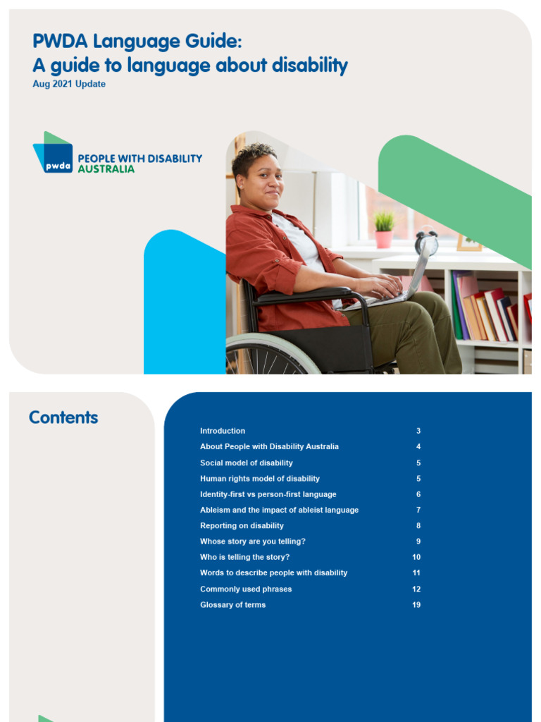 PWDA Language Guide v2 2021 | PDF | Disability | Intellectual Disability