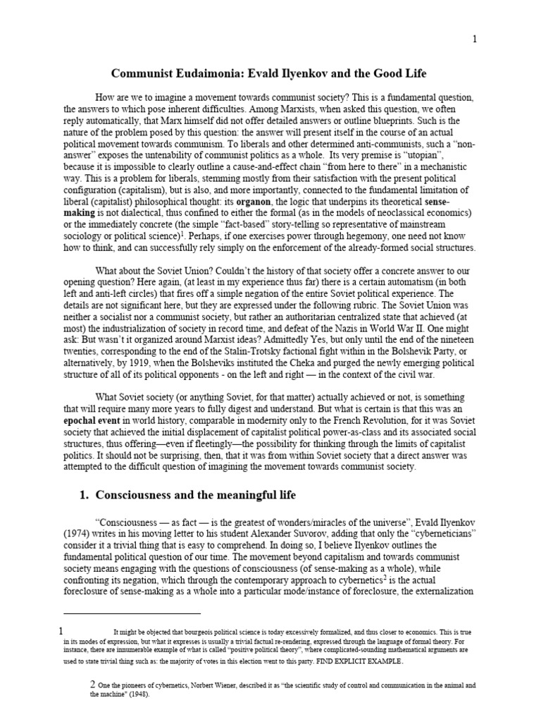 Artinian - Communist Eudaemonia - Evald Ilyenkov and The Good Life - V7 ...