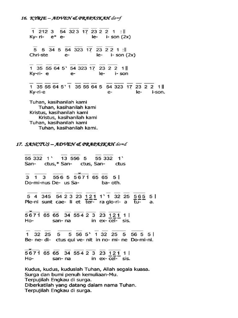 Ordinarium Misa Xvii. | PDF