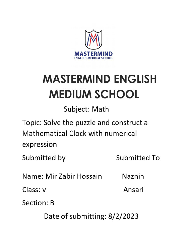 Mastermind English Medium School | PDF