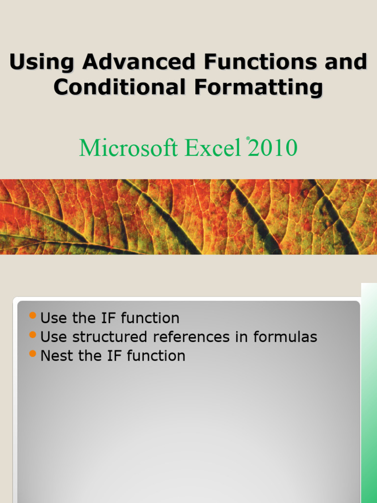 Conditional Formatting | Download Free PDF | Microsoft Excel | Function (Mathematics)