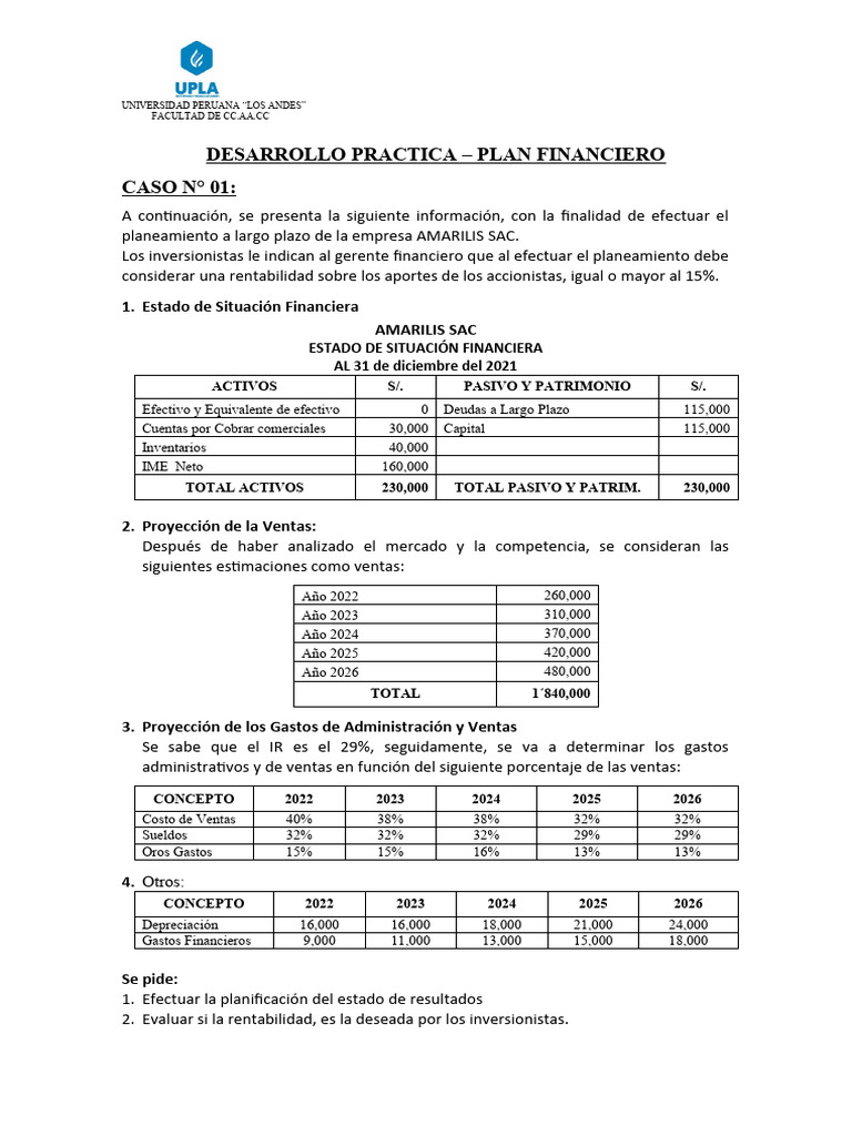 Ejemplos Plan Financiero | PDF | Presupuesto | Comercio
